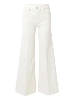 MOTHER Mid-rise Wide-leg Jeans White