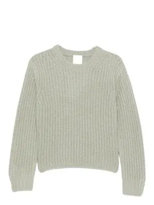 ALLUDE Long-sleeved Ribbed Knit Sweater - Green