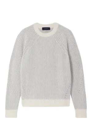Sease SEASE Ribbed Cashmere Crew Neck Sweater White
