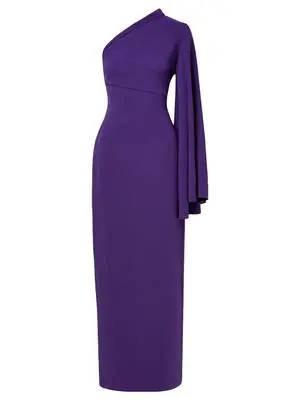 Solace One-shoulder Maxi Dress With Flowy Sleeve - No