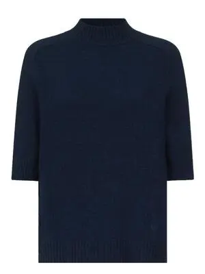 Loulou De Saison LouLou De Saison Ruth High Neck Knitted Top Navy