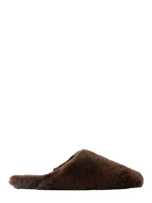 AeydĒ Rega Shearling Slip-ons - Black
