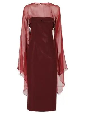 Alberta Ferretti Long-sleeved Dress - Red