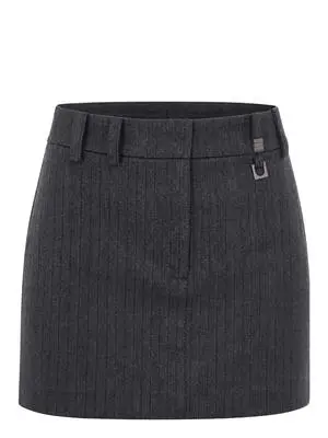 Patrizia Pepe Pinstriped Mini Skirt - Grey
