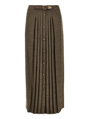 Etro Belted Pleated Maxi Skirt - Brown