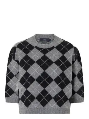 Arch4 ARCH4 Crew Neck Argyle Sweater Grey