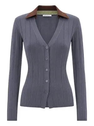 Patrizia Pepe V-neck Cardigan - Blue-grey