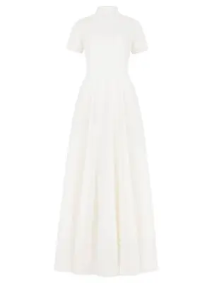 EMILIA WICKSTEAD Emilia Wickstead Malinda Dress In Single Wool Crepe Ivory