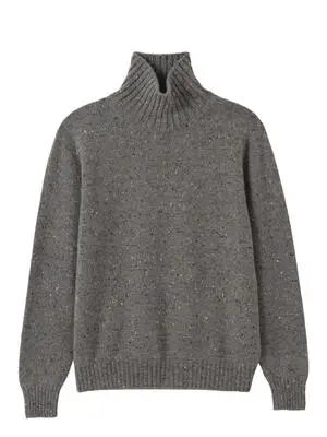 Johnstons Of Elgin Roll Neck Donegal Cashmere Jumper - Grey