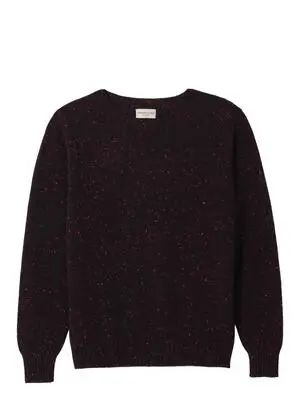 Johnstons Of Elgin Tiree Donegal Cashmere Crew Neck Jumper - Purple