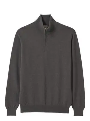 Johnstons Of Elgin Reuben Cashmere Zip Neck Jumper - Grey