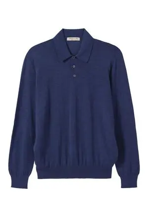 Johnstons Of Elgin Fin Uperfine Cahmere Polo Hirt - Blue