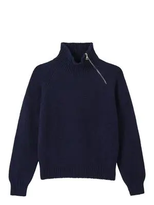 Johnstons Of Elgin Ellis Cashmere & Cotton Jumper - Navy