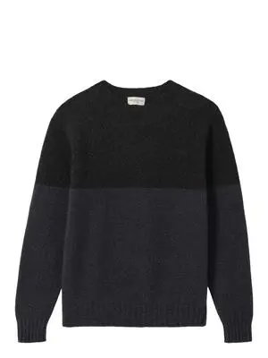 Johnstons Of Elgin Colour Block Lambswool Jumper - Blue
