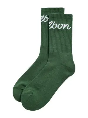 MALBON Bon Script Crew Socks - Forest