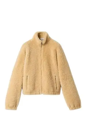 Miu Miu Shearling Blouson Jacket - Vanilla