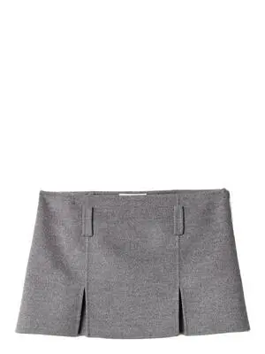 Miu Miu Double Cashmere And Wool Miniskirt - Grey