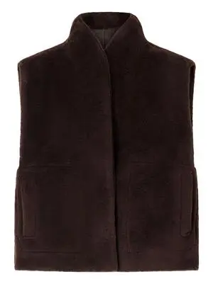 Sea Annie Reversible Wool Vest - Brown