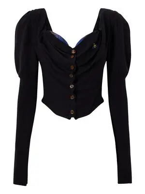VIVIENNE WESTWOOD Bea Cotton And Cashmere-blend Corset Cardigan - Black