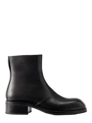 LEMAIRE Leather Ankle Boots - Black