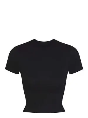 NIKESKIMS Cropped Matte Corset T-shirt Obsidian - Black
