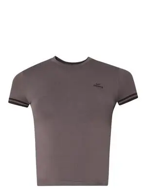 NIKESKIMS Stretch Knit Cropped T-shirt Resin - Brown