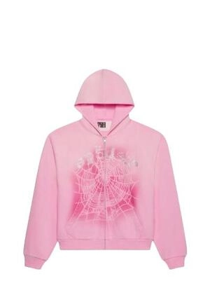 HELLSTAR Sp5der Og Web V2 Spray Zip Hoodie - Light Pink