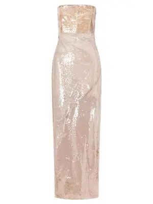 Galvan Strapless Sequined Tulle Gown - Neutrals
