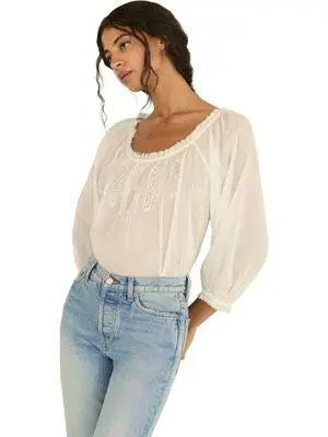 DÔEN DOEN Florine Top - Organic Cotton Embroidered Blouse