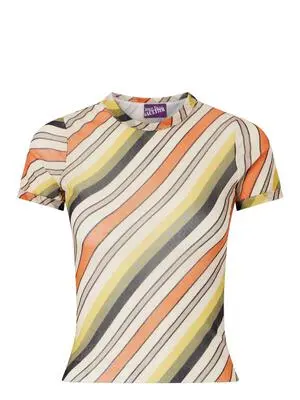 JEAN PAUL GAULTIER Striped Mesh Top - Yellow
