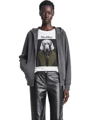 Max Mara Technical Cotton Zip-up Hoodie - Grey