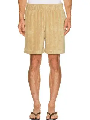 J. Lindeberg Allan Stripe Terry Shorts - Kelp