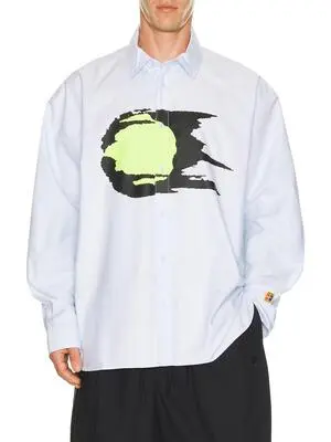 Nike Club Rules Oxford Long Sleeve Shirt In Blue - Hydrogen Blue