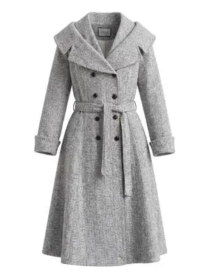 LUNA FASHION HOUSE Wool Wrap Coat - Grey
