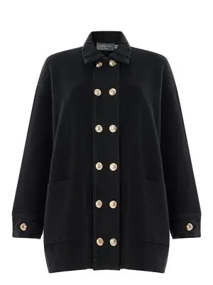EXQUISE Cielo Long Sleeve Knit Cardigan - Black
