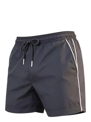 VAYLA Tailored Swim Shorts With Contrast Piping - Black