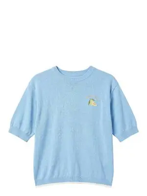 BRODIE CASHMERE Limoncello Tee Sky - Blue
