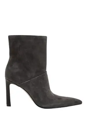 REISS Jessica Suede Pointed-toe Stiletto Ankle Boots - Grey