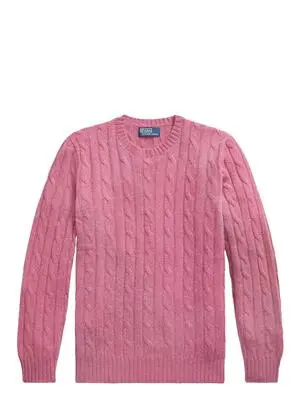 Polo Ralph Lauren Cable-knit Cashmere Crewneck Sweater - Pink