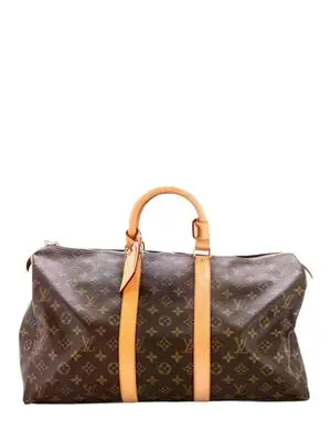 LOUIS VUITTON Keepall Monogram Canvas 45 Satchel Bag - Brown
