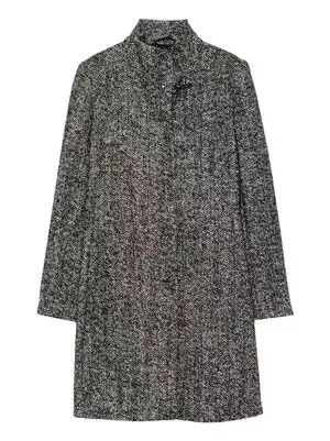 FAY Fay Herringbone Pattern Funnel-Neck Coat