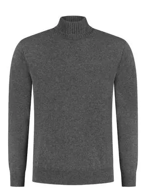 DORIANI CASHMERE Ribbed Trim Roll-neck Sweater - Grey