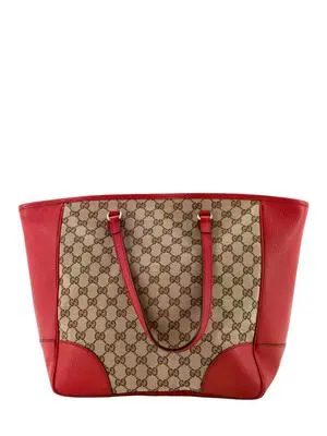Gucci Bree Gg Canvas With Leather Medium Tote Bag - Brown