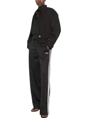 ANIYE BY Lace-trim Side-stripe Track Pants - Black
