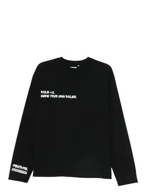 GEORGE. Slogan-print Long-sleeve T-shirt - Black