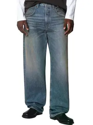 AGOLDE Faded Whiskered Loose-fit Jeans - Blue