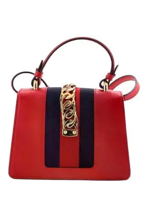 Gucci Sylvie Mini Satchel Top Handle Bag - Red