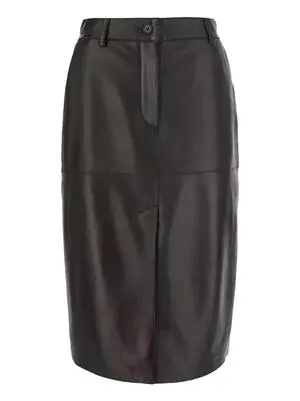 P.a.r.o.s.h Panelled Leather Skirt - Black