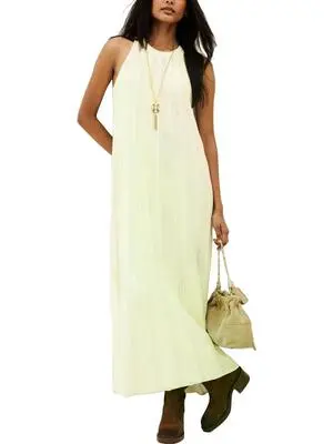 Ba&sh Sinte Ribbed-knit Sleeveless Midi Dress - Neutrals
