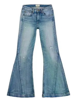 ANTIK DENIM Texas Flare-leg Distressed Jeans - Blue